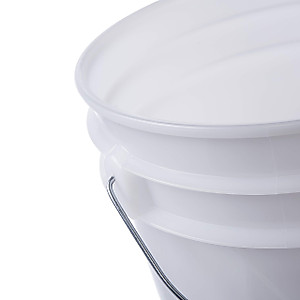 Letica Premium 3.5 Gallon Bucket, HDPE, Natural, 5 Pack