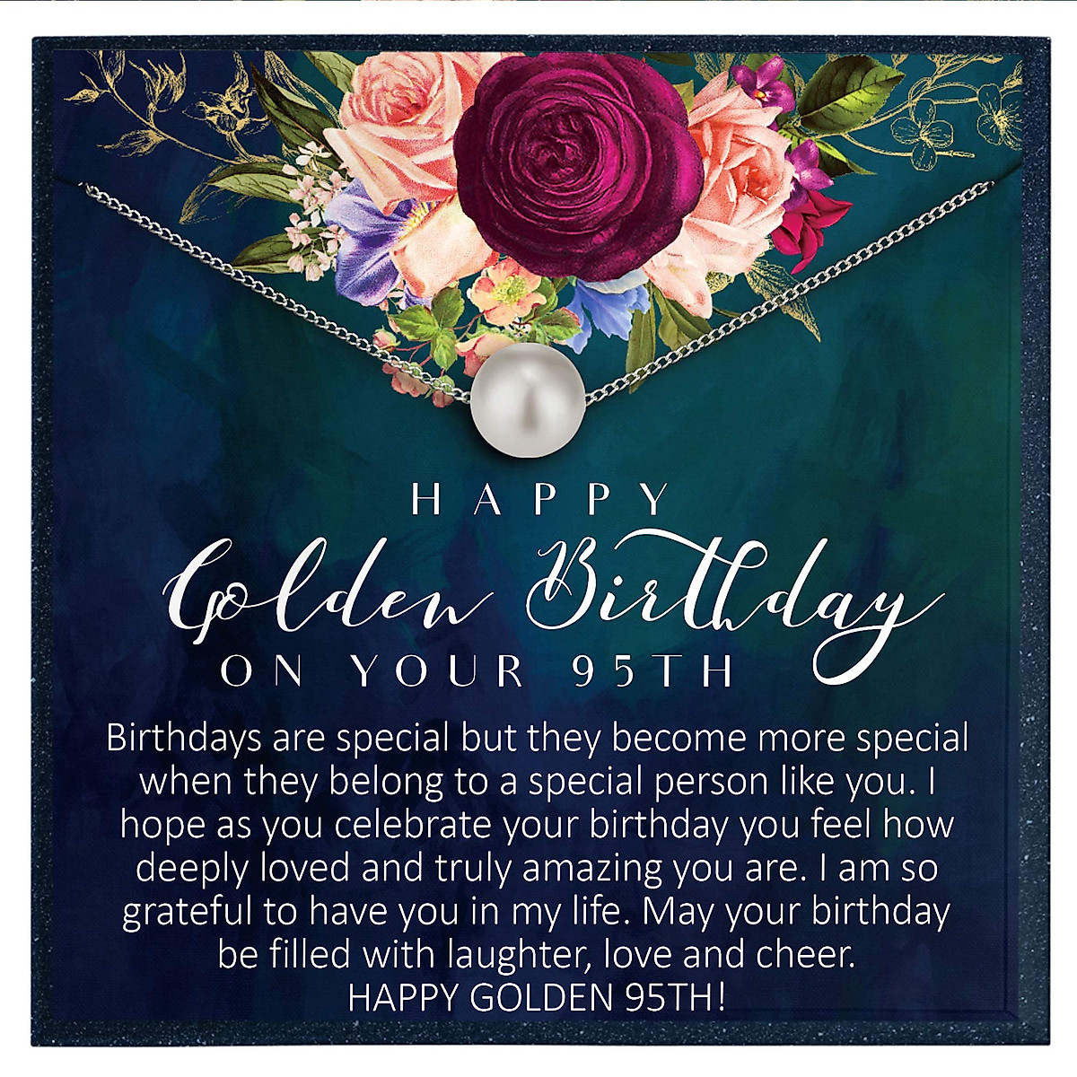 95th Birthday Gift for Women Birthday Gift for 95 Year Old Woman Gifts for Her Bday Gift Ideas for 95 Birthday Jewelry Gift for Women Age 95 - Swarovski Pearl Necklace