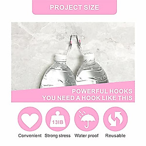 Adhesive Double Hook Wall Hooks, 12 Pack Heavy Duty Nailless Adhesive Hooks - Max 13lbs Capacity, Stainless Steel Non-Marking Bathroom Kitchen Reusable Water and Oil Resistant Seamless Hook Wall Hooks