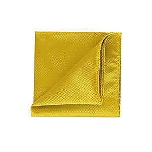 Allegra K Men's Pocket Squares Solid Color Classic Textured Handkerchiefs for Wedding Business One Size Yellow