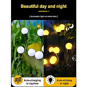 waitmin Firefly Lights Solar Outdoor - Solar Garden Lights, Solar Swaying Light, Decorative Solar Lights Yard Patio Pathway Decoration, Warm White (2 Pack)
