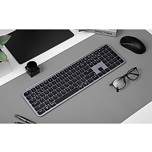 Keychron B6 Pro Full-Size Ultra-Slim Wireless ZMK Custom Keyboard, Triple-Mode 2.4 G/Bluetooth 5.2/Wired Programmable, Lightweight Quiet Key with Numeric Keypad for Mac/Windows, Space Gray