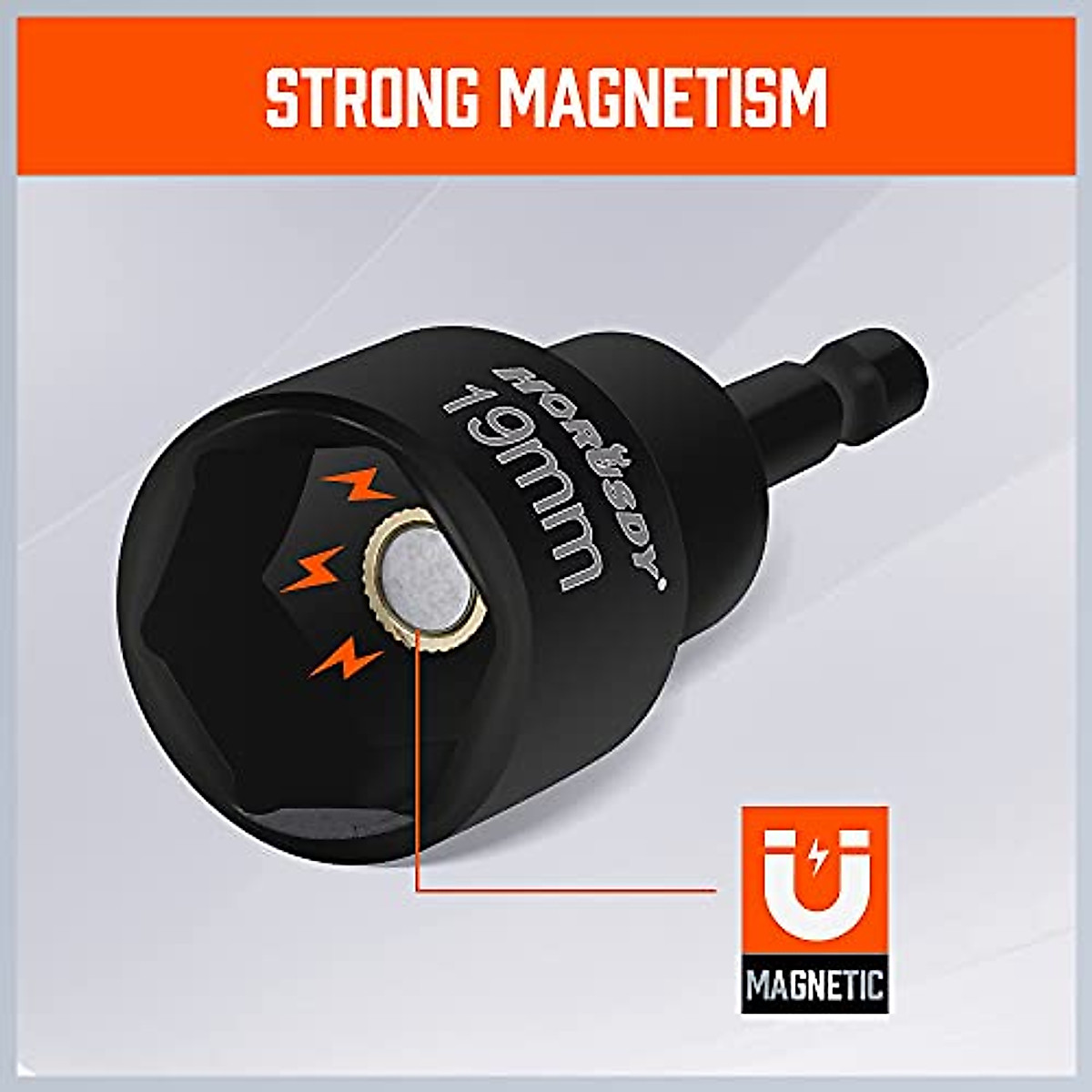 HORUSDY 2-Pieces RV Leveling Scissor Jack Socket Drill Adapter, 1/4 Inch Hex Shank, Fits 3/4 Inch or 19mm Hex Drive Jacks