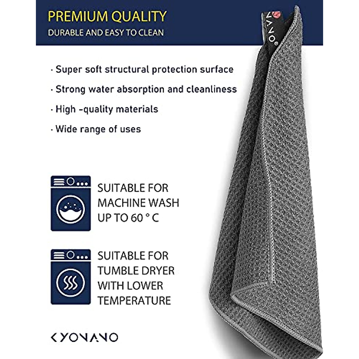 KYONANO Espresso Accessories - Barista Micro Cleaning Towels 4 Pack - Make The Perfect Coffee or Espresso - Coffee Accessories for Barista to Clean Steam Wand Coffee or Espresso Machine(12''x12'')