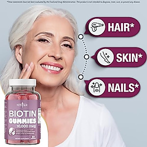 NEW AGE Biotin Gummies – Hair, Skin & Nails Gummies – 10,000 mcg - Non-GMO Supplement for Women, Men - Made in USA -120 Count