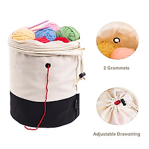 MYBAGZING Small Yarn Bag, Canvas Crochet Bag Organizer, Knitting Bag, Mini Yarn Storage Bags Yarn for Crocheting, Yarn Holder for Crochet Beginner,Knitting & Crochet Supplies
