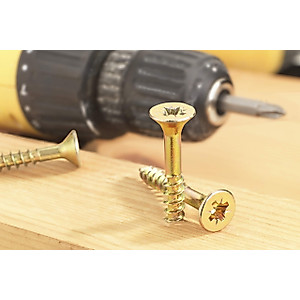 CONNEX B30114 Uni. Screw PZ 6,0x80 per Bucket, Gold, 6,0 x 80 mm (100 Stück)
