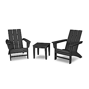 POLYWOOD Modern 3-Piece Adirondack Chair Set with End Table