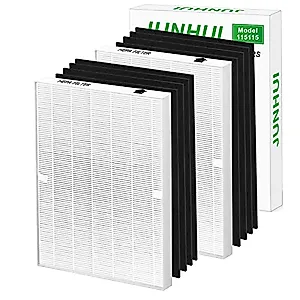 115115 C535 True HEPA Replacement Filters Compatible with Winix Wac5300 5500 6300 P300 Plasmawave 5300-2 5500 6300-2 and 290 300/DX95 and AP-300PH,Filter A 21,2 HEPA Filters+8 Carbon Prefilters