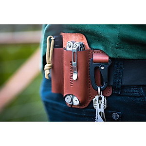 LEATHERMAN, Ainsworth EDC Premium Leather Sheath, Brown, Medium