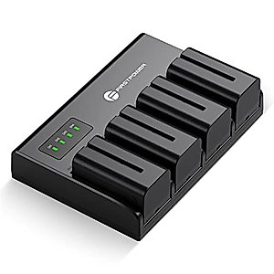 FirstPower 4 Pack NP-F750 Batteries and 4-Channel Charger for Sony NP-F970 F960 F750 F770 F550 F570 Battery Sony CCD-TRV215 CCD-TR917 CCD-TR315 HDR-FX1000 HDR-FX7 HVR-V1U HVR-Z7U HVR-Z5U
