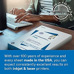 Hammermill Printer Paper, Premium Color 32 Lb Copy Paper, 8.5 x 11 - 1 Ream (500 Sheets) - 100 Bright, Made in the USA, 102630