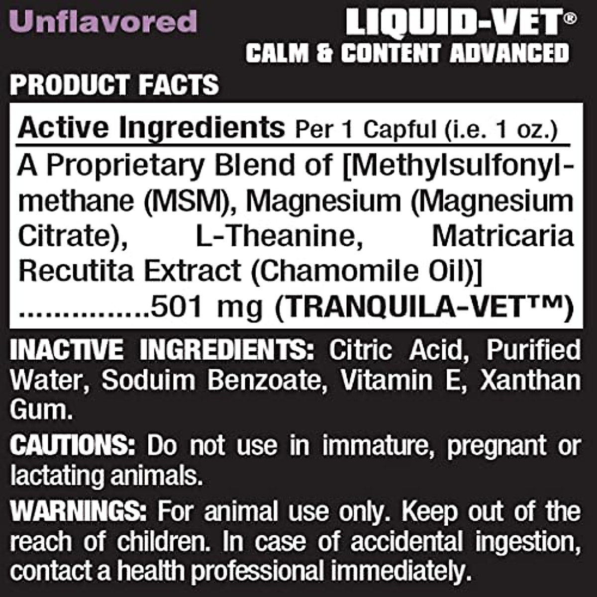 Liquid-Vet by Reliant Health Brands K9 Calm & Content Advanced Formula, 32oz, Allergy-Friendly Unflavored