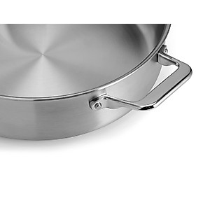 Misen 3 QT Stainless Steel Sauté Pan with Lid - Deep Frying Pan - Large 5-Ply Steel Cooking Pan