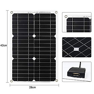18W 12V Solar Panel Kit Off Grid Monocrystalline Module with Solar Charge Controller SAE Connection Cable Kits