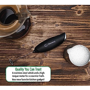 Elementi Milk Frother Handheld - Coffee Mixer Wand - Hand Held Frother Wand for Coffee and Protein Powder - Drink Mixer Handheld - Electric Stirrer for Drinks - Handheld Frother Mixer (Mint Green)