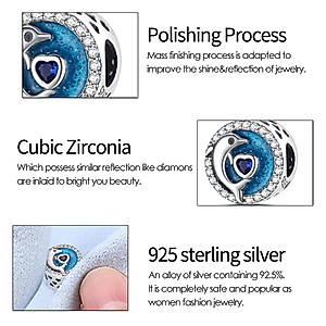 KUNSIR Charms Beads fits Pandora Charm bracelets for Woman-925 Sterling Silver Dangle Pendant Bead,Girl Jewelry Beads Gifts， Happy Birthday Charms for Women Bracelet&Necklace