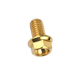 Yaruijia Titanium Bolt M8x15 20 25 30 35 40 45 50 55 60 65mm Small Flange Hex Head Screws for Motorcycles Parts Pitch 1.25mm Pack of 6 (M8x15mm, Gold)