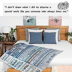CUJUYO Best Uncle Gifts Blanket 60"x50", Gifts for Uncle Throw Blanket, Great Uncle Gifts from Niece Blankets Throws, Uncle Birthday Gifts from Nephew, Gift Ideas for Uncle on Christmas Father's Day