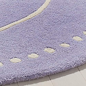 SAFAVIEH Bella Collection Area Rug - 5' Round, Navy Blue & Ivory, Handmade Dotted Border Wool, Ideal for High Traffic Areas in Living Room, Bedroom (BEL151G)