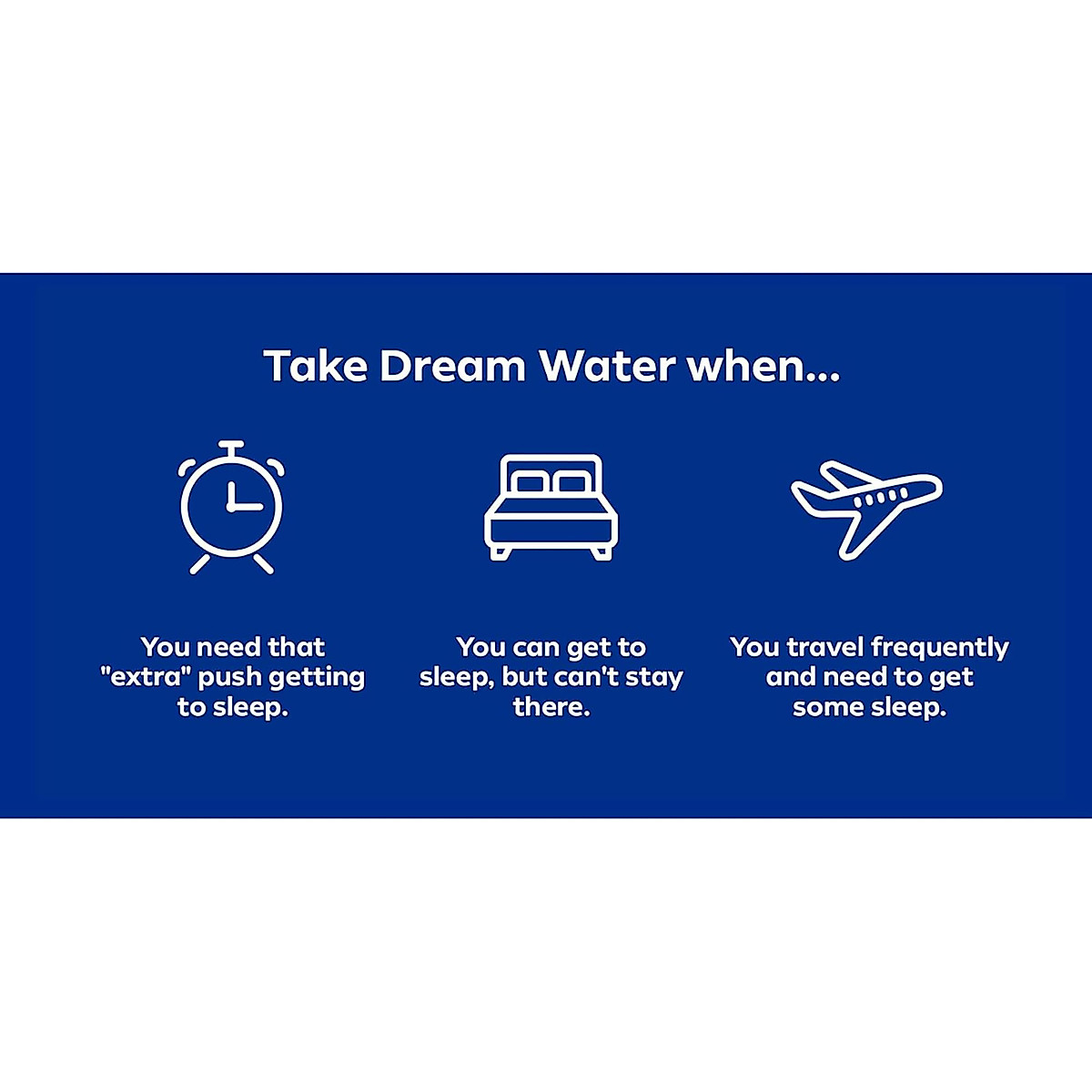 Dream Water Sleep Aid Supplement Drink; Melatonin 5mg, GABA, 5-HTP; Zero Sugar, Natural Flavors, No Added Colors, 2.5 oz Liquid Sleep Shots, Snoozeberry, 4-Count