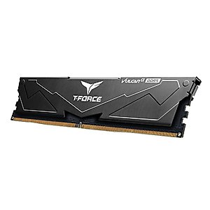 TEAMGROUP T-Force Vulcan Alpha DDR5 Ram 32GB Kit (2x16GB) 6000MHz (PC5-48000) CL38 Desktop Memory Module Ram (Black) AMD Optimized Memory - FLABD532G6000HC38ADC01
