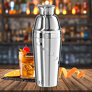 OGGI Dial A Drink Cocktail Shaker - Stainless Steel, 15 Recipes, Built in Strainer, 34 oz - The Original and Only Dial A Drink - Ideal Home Bar Drink Mixer, Bartender Kit, Essential Bar Accessories