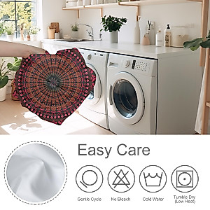 Sleepwish 4pcs Bohemian Duvet Cover Set Full Size for Kids Boys Girls Soft Paisley Black Orange Mandala Bedding Set, 1 Duvet Cover 2 Pillowcases 1 Cushion Cover