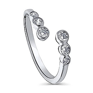 BERRICLE Sterling Silver Bubble Cubic Zirconia CZ Wrap Fashion Ring for Women, Rhodium Plated Size 8