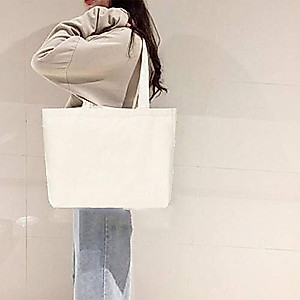 3PCS 12oz Canvas Grocery Shopping Bags 17.7 X 13.4 X 6.3 Inches Reusable Blank Cotton Canvas Totes Washable Foldable Eco-friendly Craft Canvas Bag White