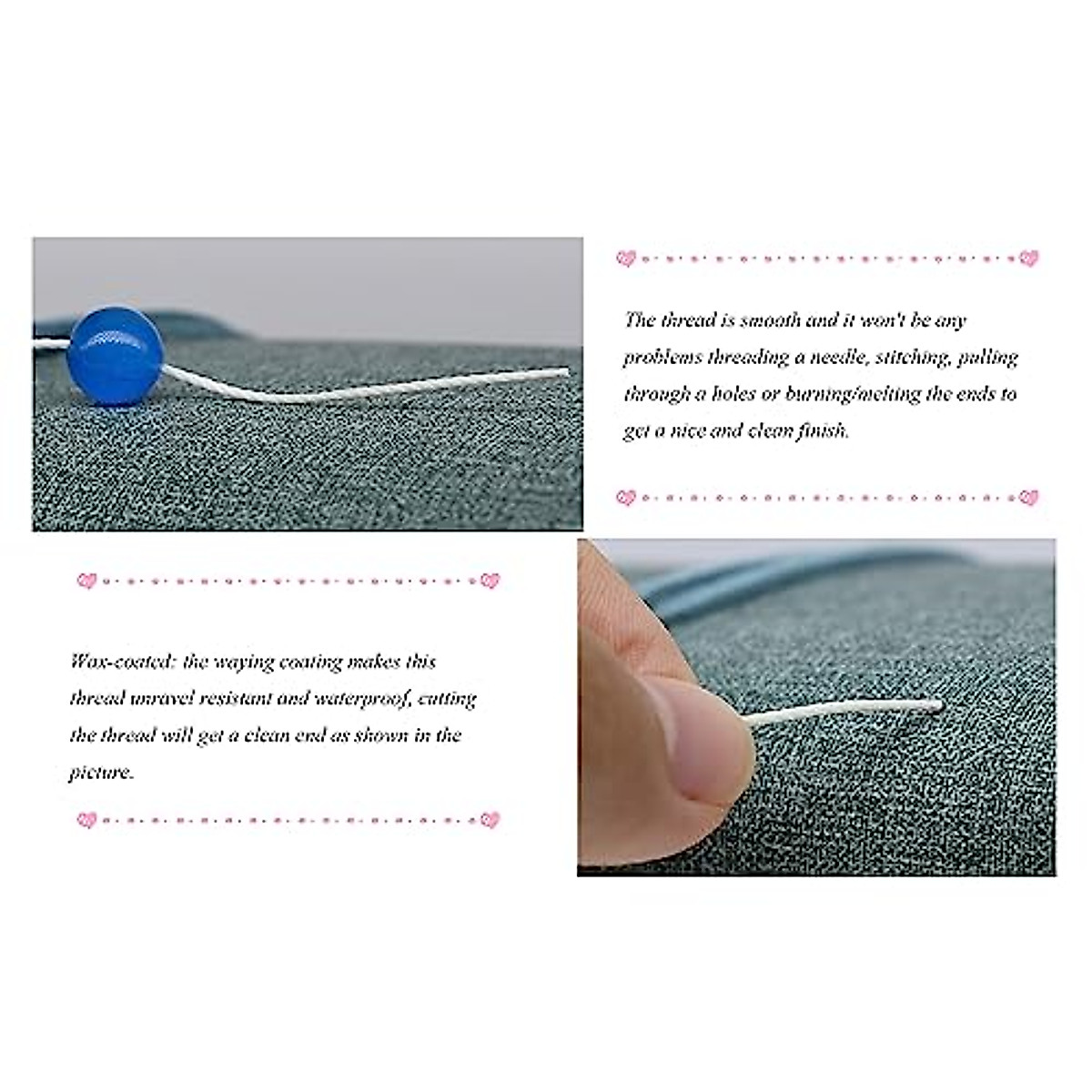 Selric [30 Colors Available] 0.8mm Round Waxed Polyester Thread for DIY Leather Projects, Macrame, Crafts, Machine and Hand Sewing (Grass Green)