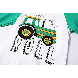 Boy Tee Raglan Long Sleeve Crewneck T Shirt Blue Red Yellow Cartton Car Winter Shirt 3 Pack Set Size 7