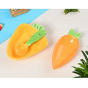 UPKOCH Veggie Platter 2pcs Ceramic Carrot Shape Dishes Dipping Bowls Appetizer Plates Sauce Platter Dinnerware Kids Cutlery