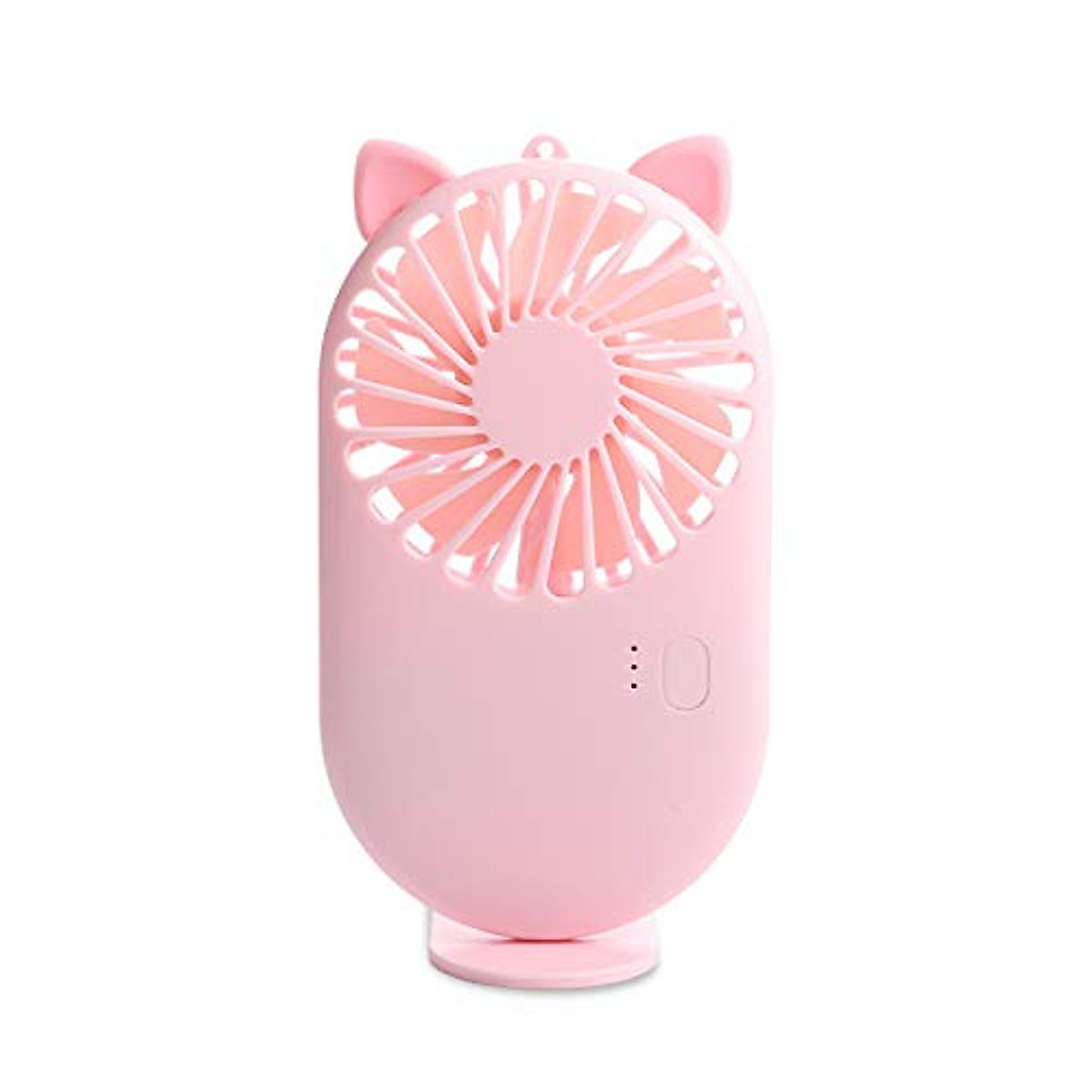 YUERR Portable Mini Fan Handheld Fans For Cooling Air 3 Speeds Adjustable USB Rechargeable Small Table Desk Fan Personal Quiet Eyelash Fan For Kids Women Men Home Office Travel(Pink Kitten)