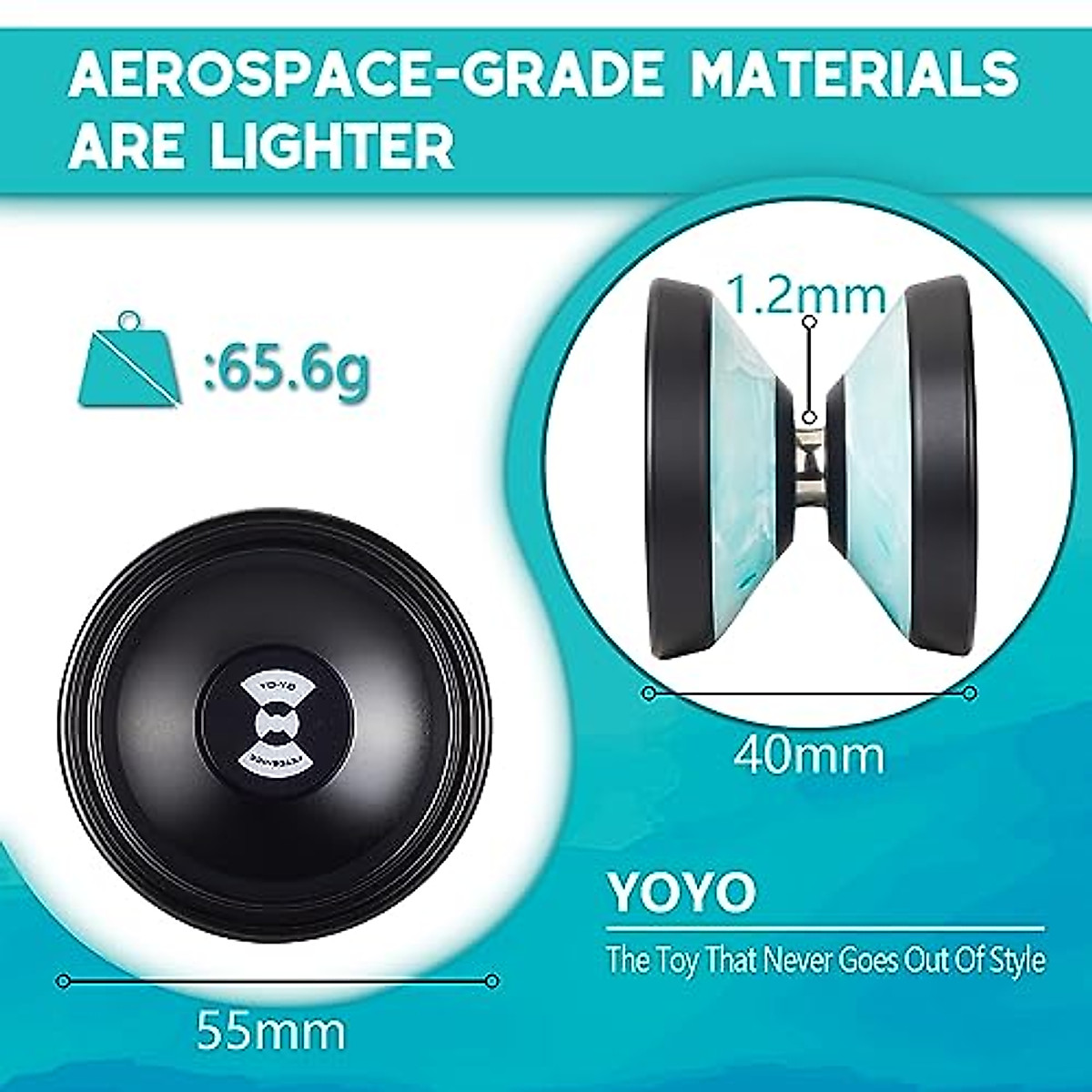 FETESNICE X1 Yoyo Professional, Unresponsive Yoyos for Kids Adults, Metal and Plastic Trick Yo-Yo with Bag + Glove + 10 Replacement Yoyos Strings(Green)