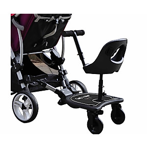 Englacha 2-in-1 Cozy X Rider, Black - Child Rider Stroller Attachment with Saddle Seat and Standing Platform - Universal Fit for Most Prams - Quick and Easy to Use - Designed for Safety