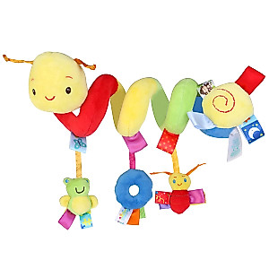 Uonlytech Baby Crib Hanging Rattles Toys, Car Seat Toy Hanging Rattles Spiral Stroller Crib Cot Toy Spiral Toy Pram Hanging for Babies Boys and Girls