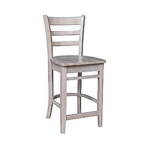 IC International Concepts CounterHeight 4 Stools Dining Table Set, Washed Gray Taupe