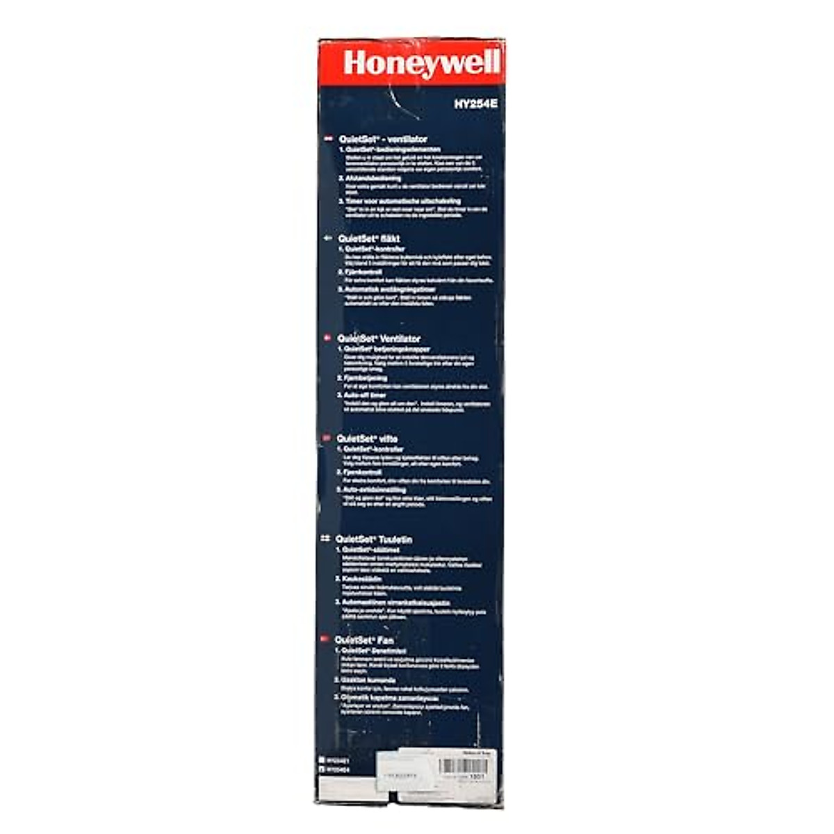Honeywell QuietSet Tower Fan (5 Speed Settings, Oscillating 75°, Timer Function, Remote Control) HY254