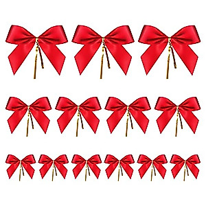 AKLVBL 48 Pack Satin Ribbon Bows Pretied Bows for DIY Craft,Wedding, Treat Bags, Gift Bags, Bakery Candy Bags and Package Decorating (S Size)