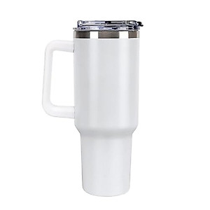 Hope Fight Believe - Breast Cancer 40oz Water Bottle Double Wall Insulated Tumbler with Handle Leakproof Travel Mug White-style