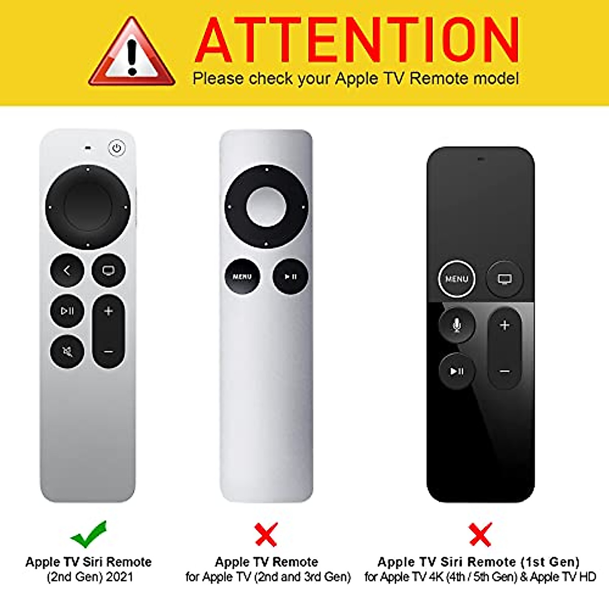 Fintie Protective Case for Apple TV Siri Remote 2021 2022 - Lightweight Anti Slip Shockproof Silicone Cover for Apple TV 4K / HD Siri Remote Controller (2nd Gen / 3rd Gen), Black