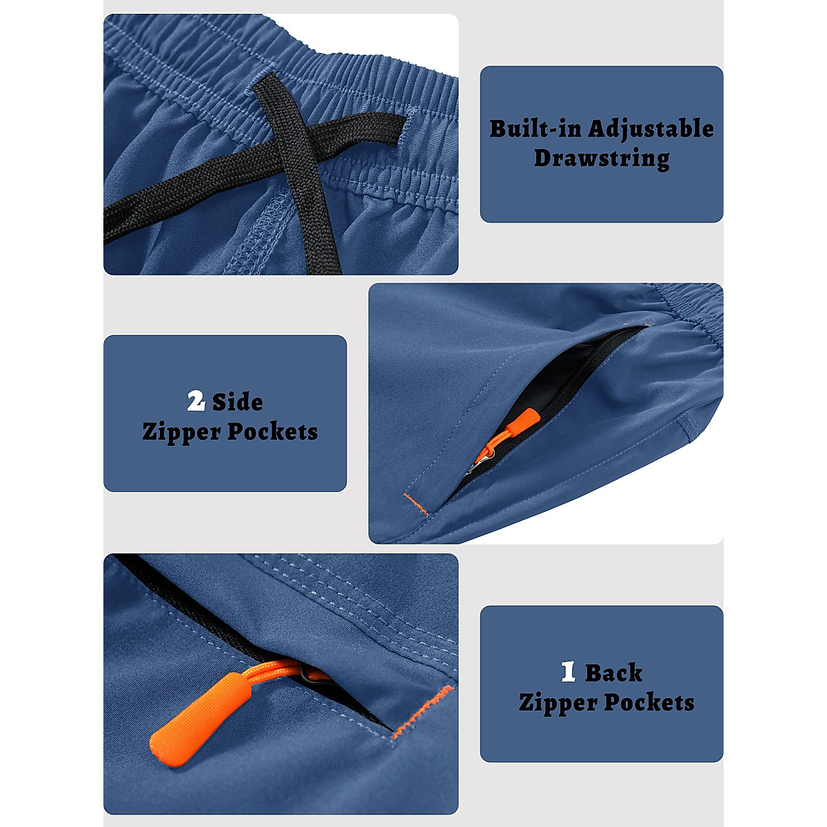 TACVASEN Men's Shorts Running Quick Dry Lightweight Athletic Workout Gym Basketball Summer Shorts with Zipper Pockets