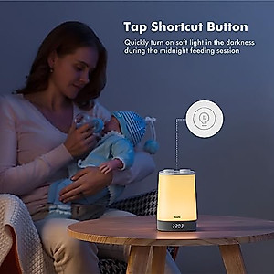 White Noise Sound Machines for Sleeping| OK to Wake Alarm Clock for Kids Adults Night Lights Nursery Essentials| Newborn Baby Girl Boy Registry| App Control Rain Shusher Soother Trainer| Bedroom Decor
