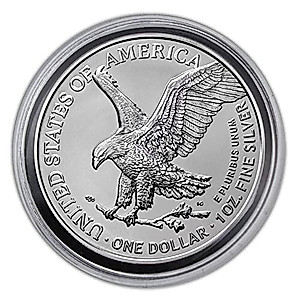 2023 1 oz American Eagle Silver Bullion Coin Brilliant Uncirculated in Capsule with Luxury LED Lighted Presentation Box and a Certificate of Authenticity $1 BU