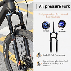 SAVADECK Carbon Fiber Mountain Bike, DECK6.1 MTB 27.5" Complete Hard Tail Mountain Bicycle 12 Speeds with DEORE M6100 Group Set (Black Red, 29x17'')