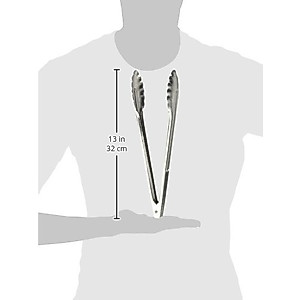 Winco Stainless Steel, Coiled Spring Utility Tong Heavyweight, 12-Inch, Medium