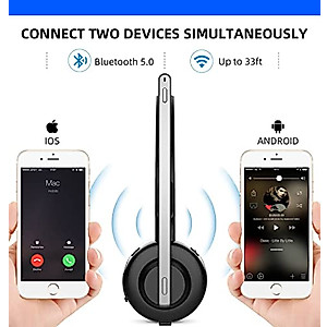 Truck Driver Bluetooth Headset TH10, Noise Canceling Bluetooth Headphone Headset, Headphones with Charging,Truck Driver Wireless,Headset Driver,Truck Driver Bluetooth Wireless, Black