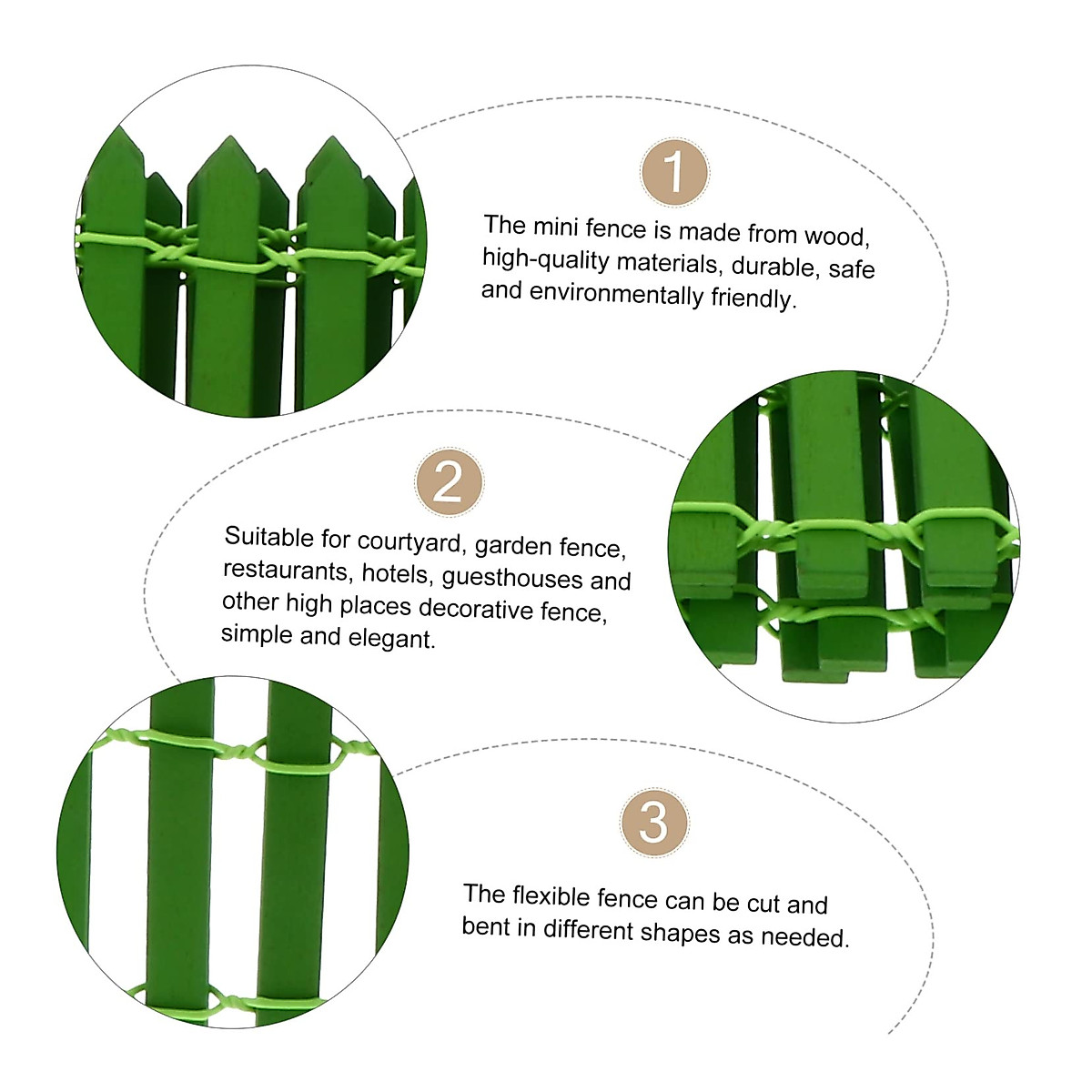 MERRYHAPY Simple Mini Fences 2pcs Miniature Fencing for Fairy Garden Picket Fence Mini Picket Fence Decoration Miniature Fencing for Fairy Garden