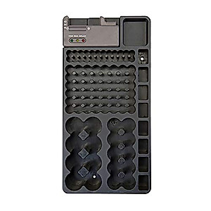 Wall Mounted Battery Organizer with Built-in Tester | Dimensions: 13.8" x 6.9" x 1.7" | Holds 98 Batteries | Wall Mounted | Battery Tester
